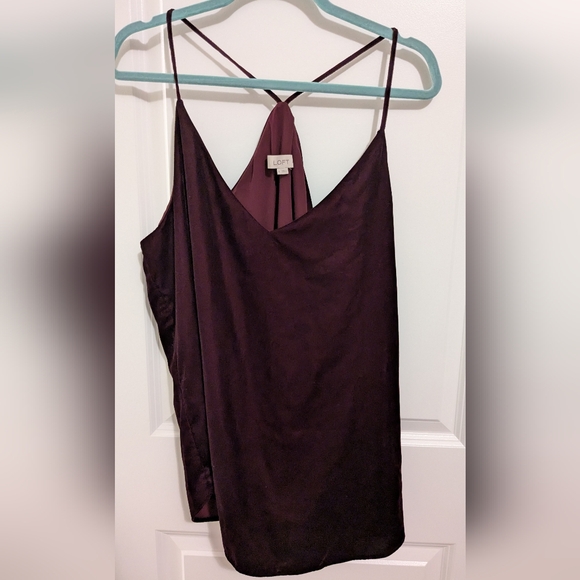 LOFT | Tops | Loft Dark Red Velvet Tank Top | Poshmark